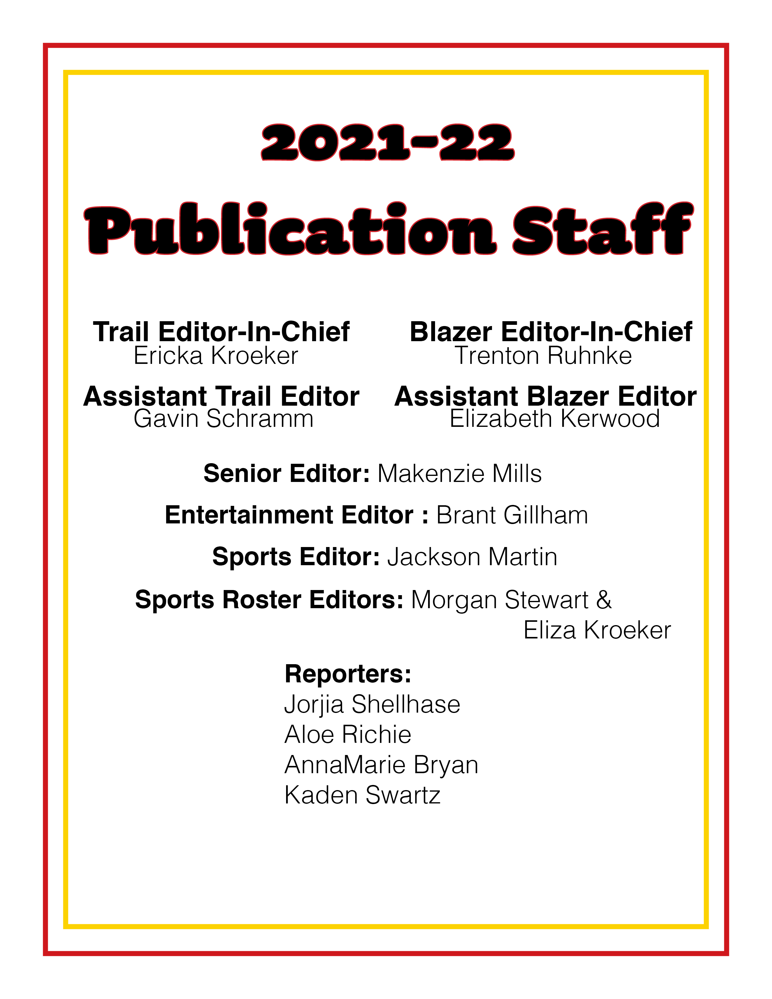 About The Staff – FHS X-Ray